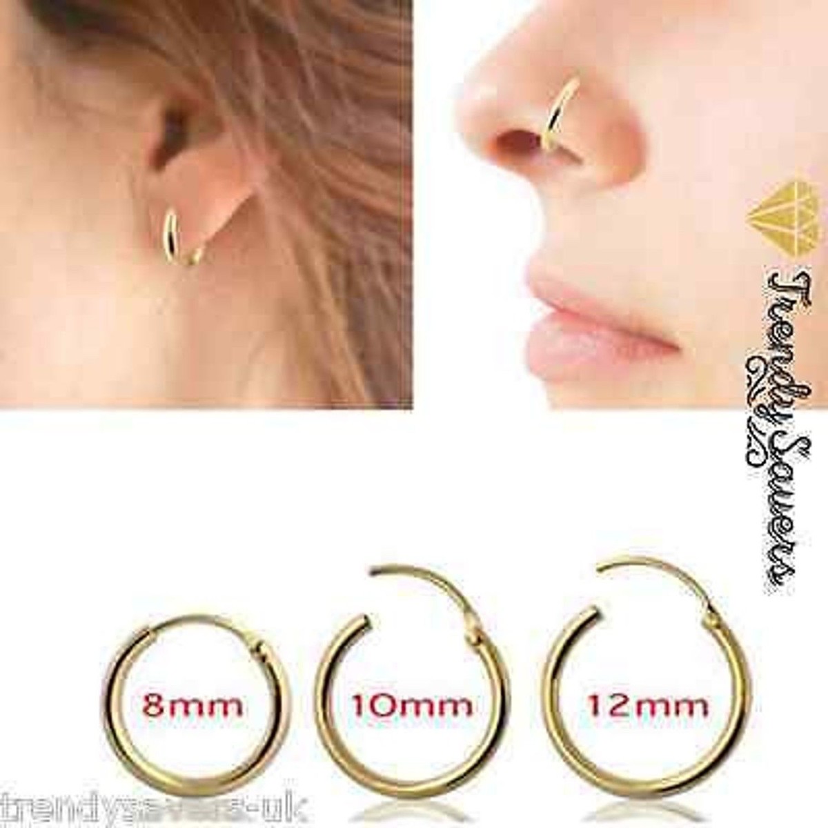 Cartilage Hoop Earring BodyBonita CZ s Hoop - 316L Surgical Steel Body ...