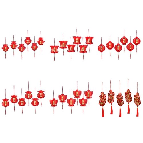 6pcs New Year Flocking Chinese New Year Decorations Plant | eBay