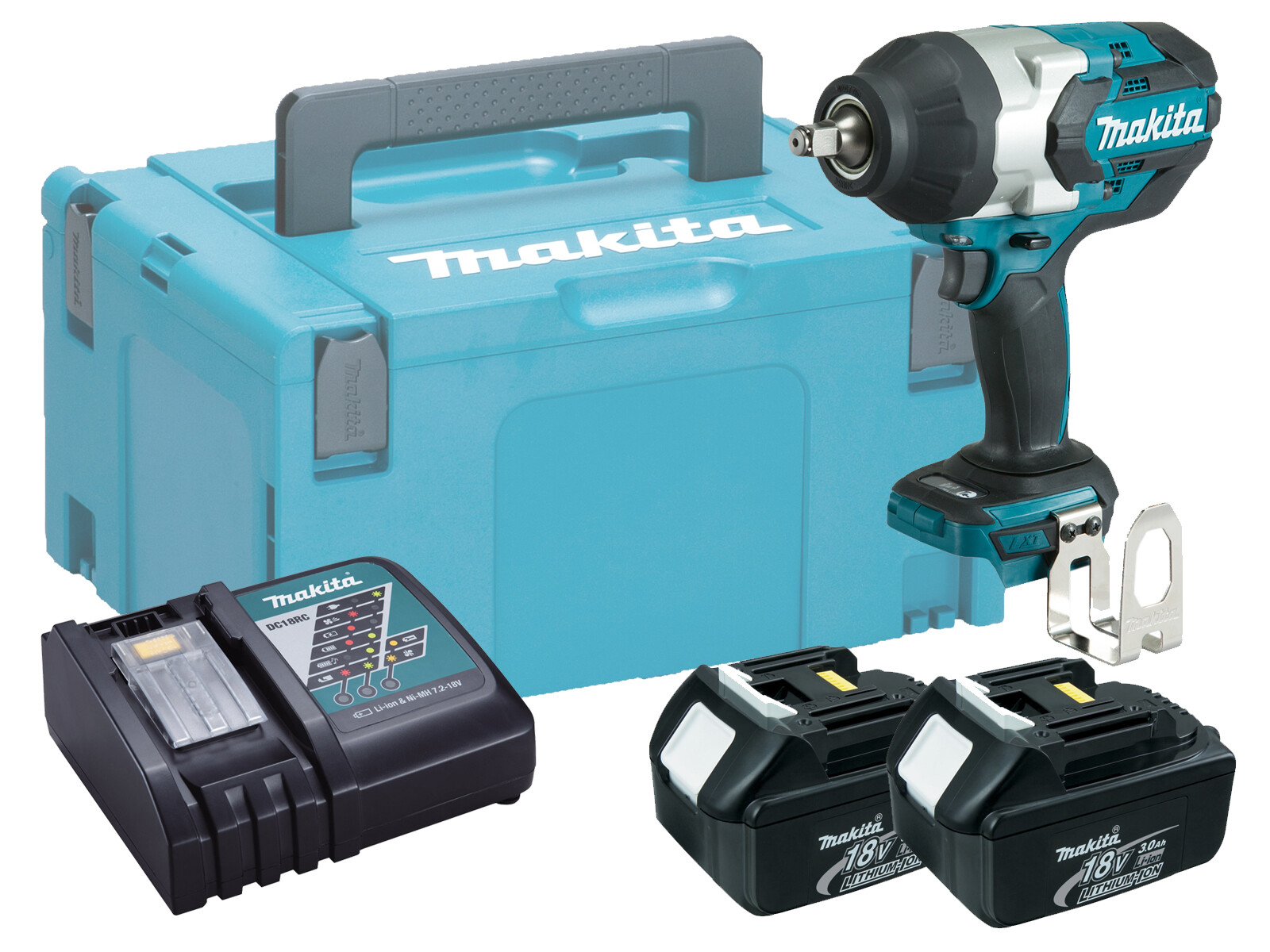 Makita DTW1002RTJ with Makpac case and 2 x 5.0Ah Li-ion Batteries 18 ...