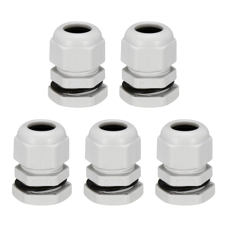 M20 Cable Gland Waterproof Locknut White for 6mm-12mm Dia Cable Wire 5 ...
