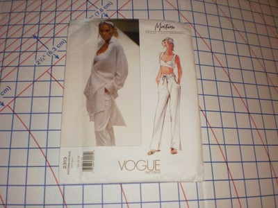 Vogue 2313 Montana Paris Original Shirt Top Pants Uncut Pattern 14 16 ...