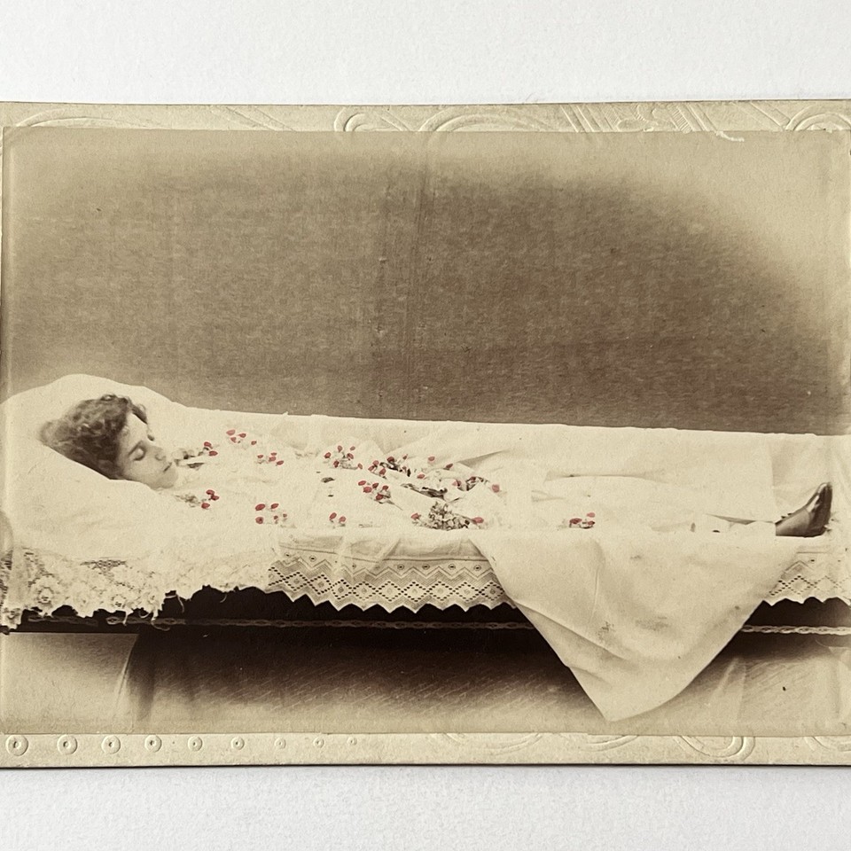 Antique Cabinet Card Photograph Post Mortem Beautiful Young Woman ...