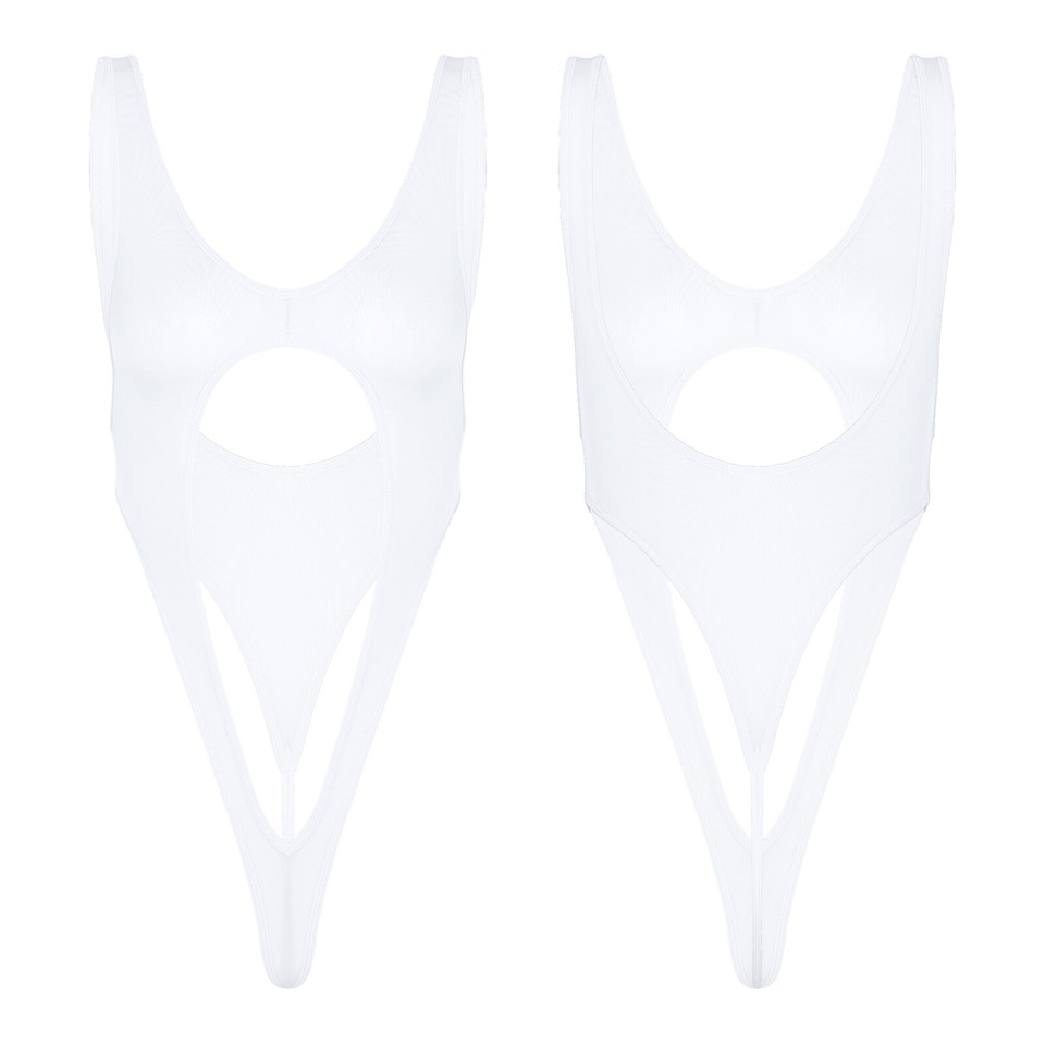 Women's Bodysuit One Piece Swimwear High Cut Backless Leotard Bikini ...