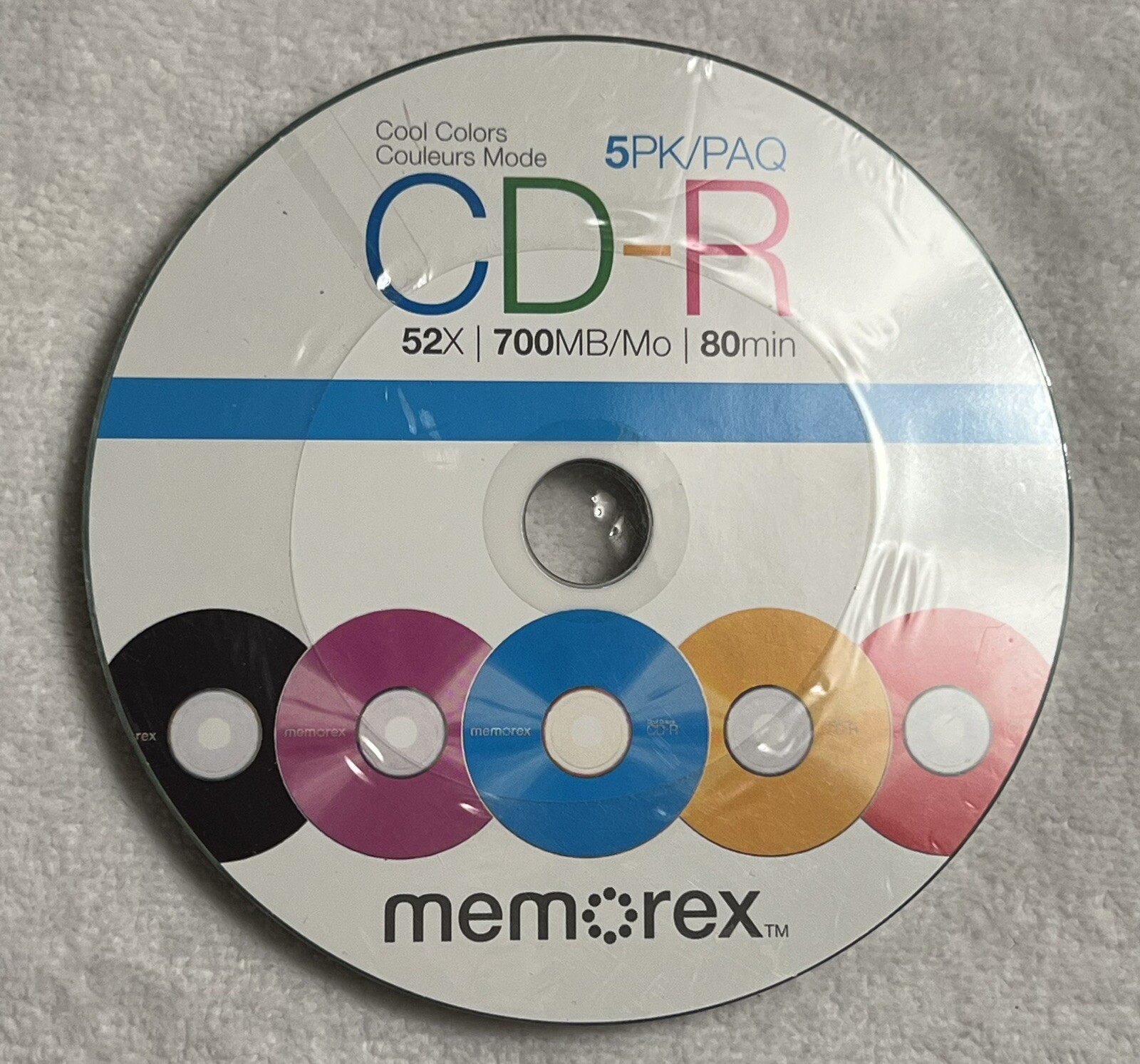 memorex 5 pack CD R discs 700 MB 80 MIN 52X colored | eBay