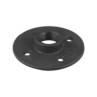 Pipe Wall Flange Floor Flange Threaded 3/4 Inch 4 Bolt Iron Black ...