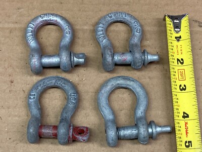 (QTY 4) ~ 1 Ton ~ USA Galvanized Shackles ~ D-Ring Shackle ~ 3/8” | eBay