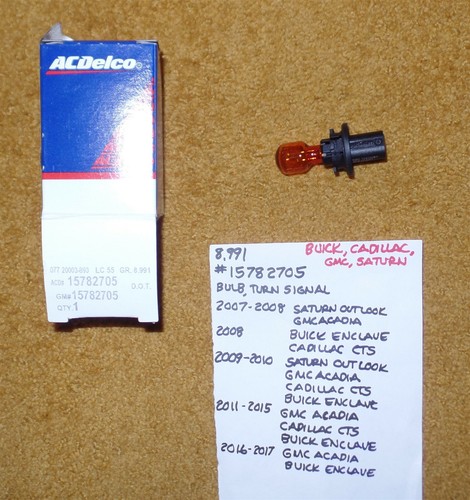 2007-2017 Buick/Cadillac/GMC/Saturn Turn Signal Bulb 15782705 | eBay