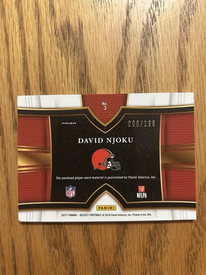 2017 Select David Njoku Silver Jersey Patch #/199 | eBay
