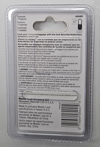 Master Lock 4688D Luggage Lock with Flexible Shackle for sale online | eBay