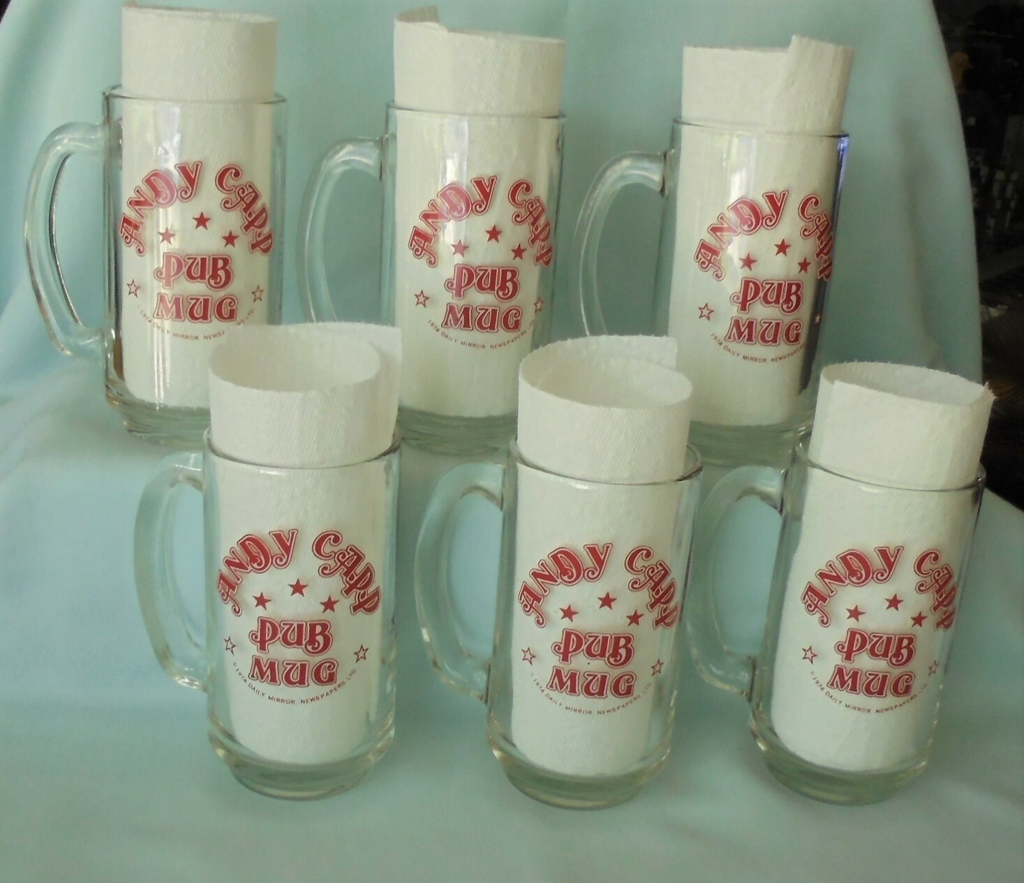 Andy Flo Capp Glass Beer Pub Mug 1974 Daily Mirror Newspaper Smythe ...