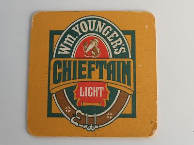 Vintage Beer Coaster - Wm. YOUNGER'S Chieftain Light Ale - Manchester ...