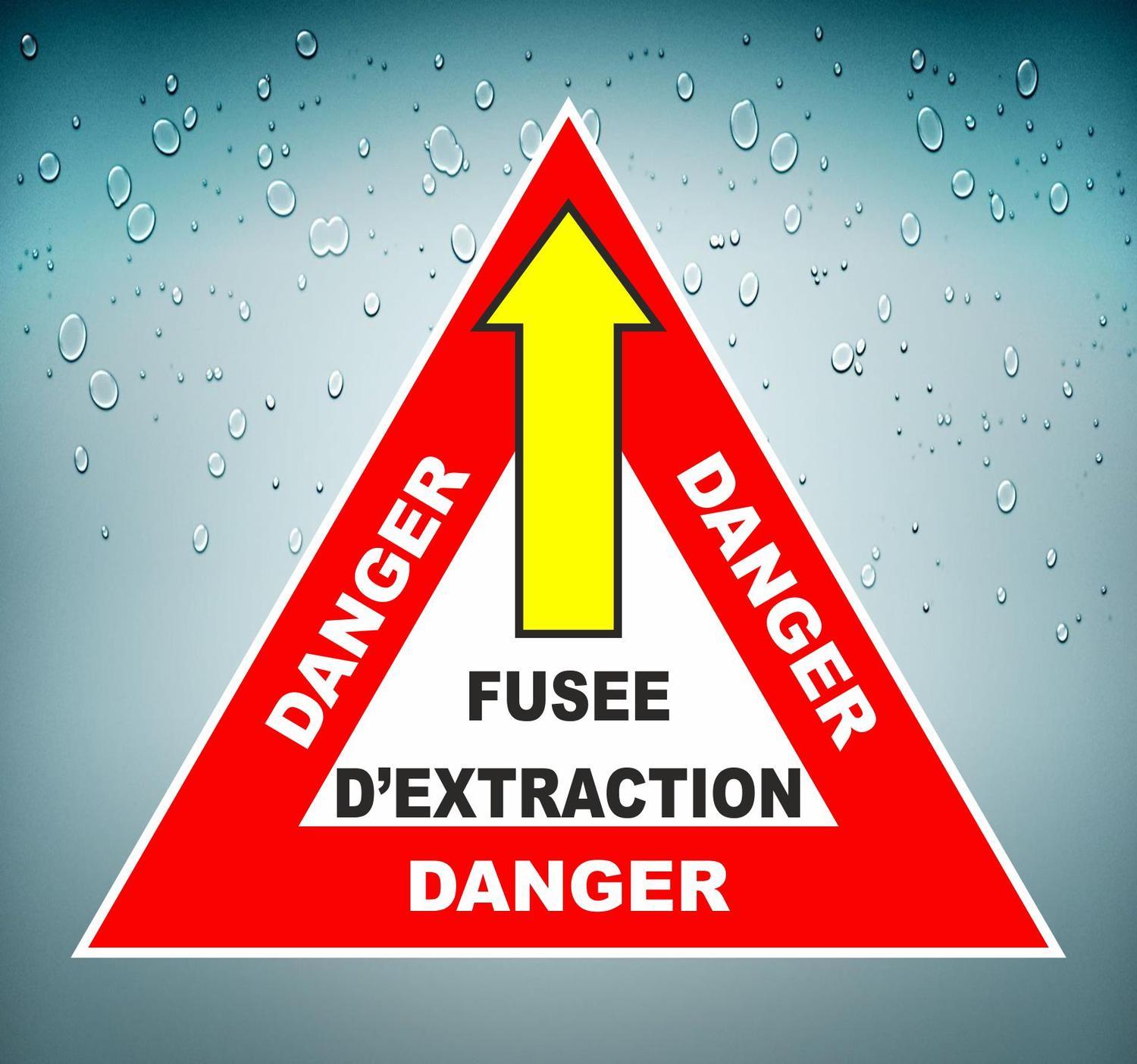 Sticker decal airplane aircraft airport plane fusee extraction danger ...