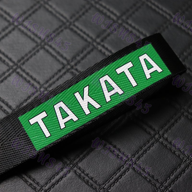 Black JDM TAKATA Racing Keychain Backpack Metal key Ring Strap Lanyard ...