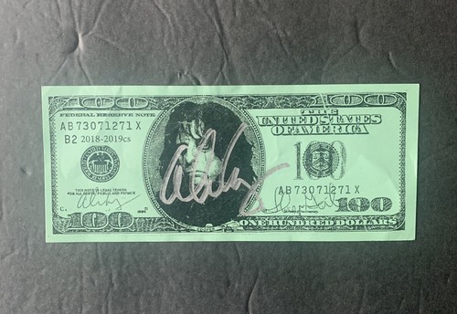 Alice cooper autographed 100 bill paper Signed JSA COA Billion Dollar ...