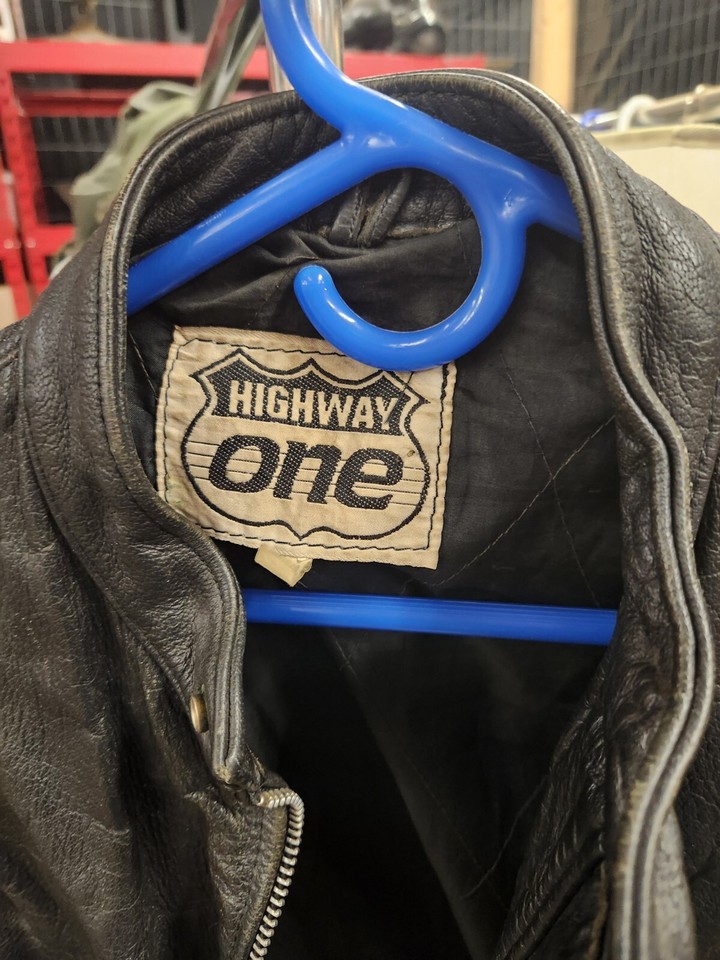 Vintage highway one black leather jacket | eBay