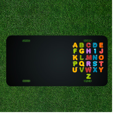 Custom Personalized License Plate With Add Names To A-Z Alphabet Design ...