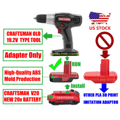 1x Adapter For Craftsman NEW 20v V20 Battery To 19.2v C3 OLD Tools ...