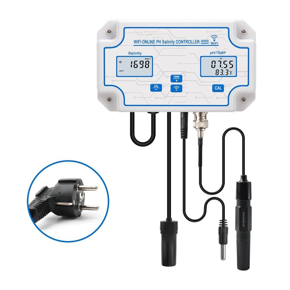 WiFi Data Logger Temp PH Salinity Meter Online Controller Tester for ...
