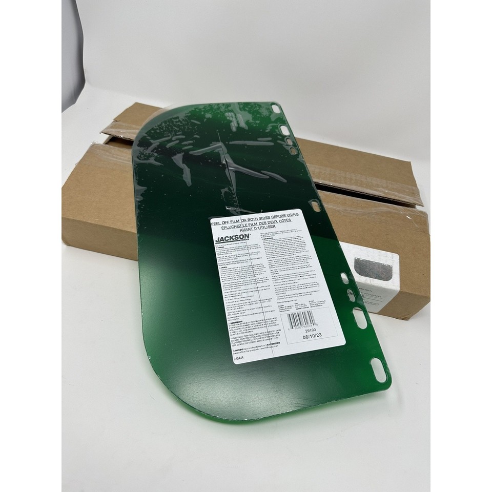 (Lot 36) Jackson Safety 8154 Face Shield Green F20 Poly Visor Grinding ...