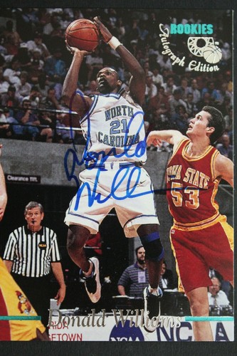 Donald Williams UNC Signed Autographed 1995 Classic Rookie Edition Card ...