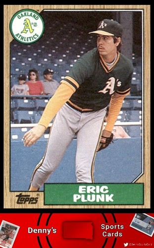 1987 Topps #587 Eric Plunk Oakland Athletics Baseball Card | eBay