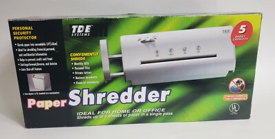 TDE Systems Paper Shredder 5 Sheet Capacity | eBay