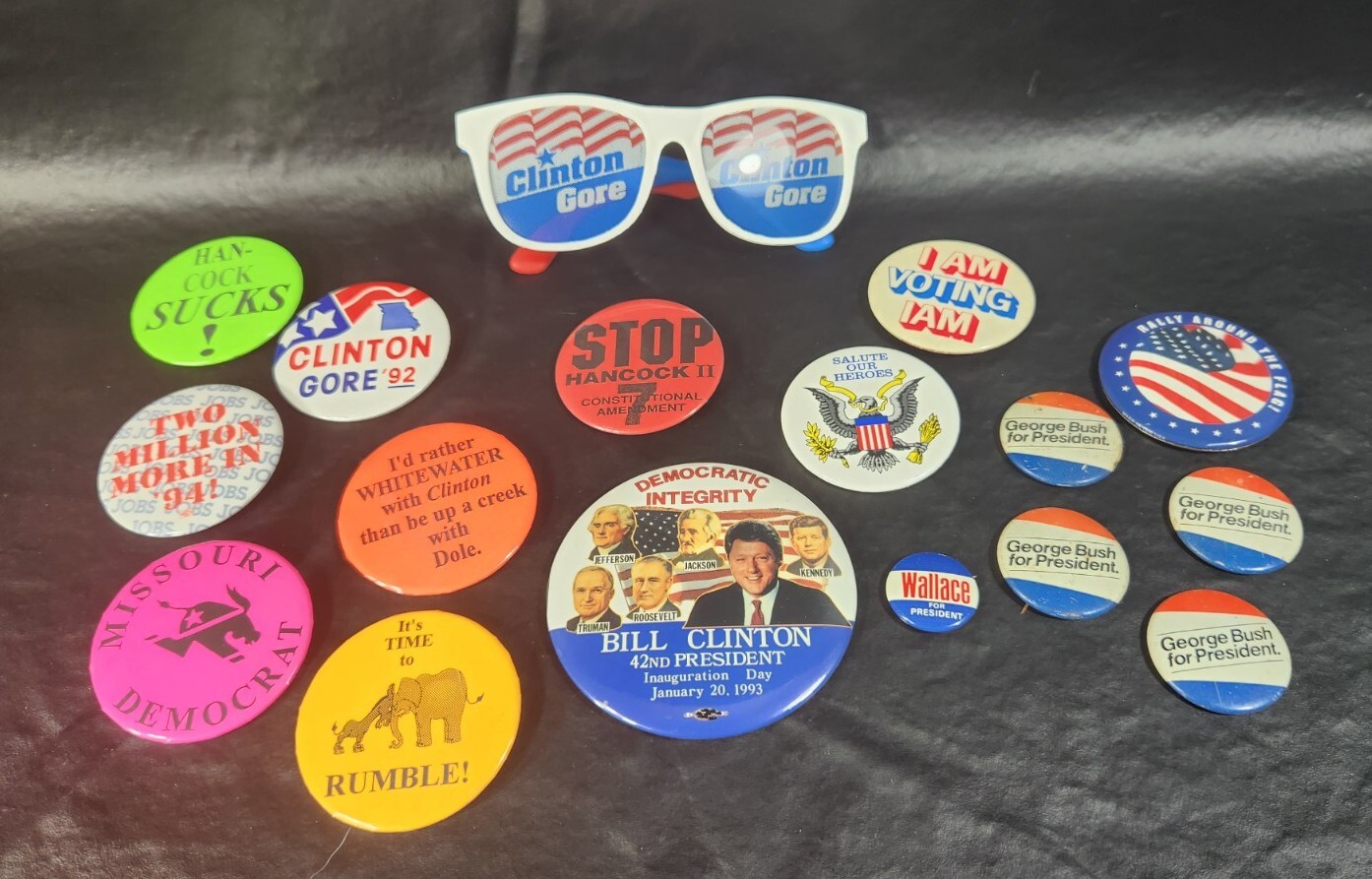 Presidential Campaign Items Clinton Gore Vintage George Bush Democrat ...