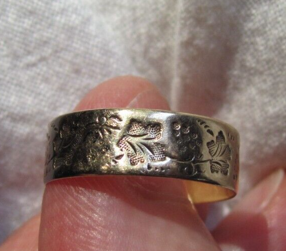 Antique JR Wood & Sons Solid 14k Yellow Gold Ring Band Size 8.25 Grape ...