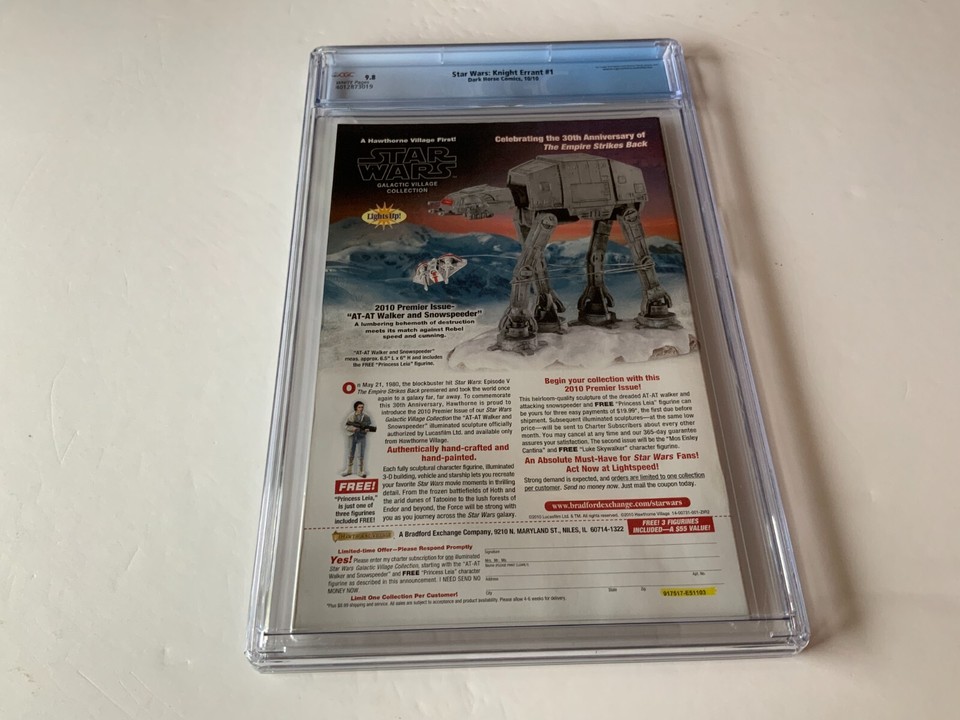 STAR WARS: KNIGHT ERRANT 1 CGC 9.8 WHITE PAGES LORD ODION DARK HORSE ...