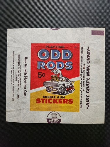 Scanlens Playtime ODD RODS Wax Wrapper Super Rare !! | eBay