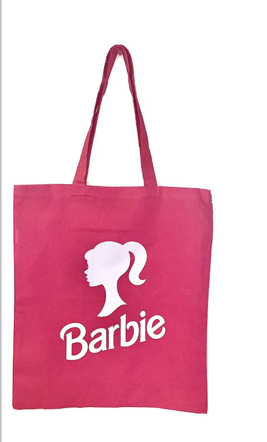 Barbie Tote Bag Hot Pink Barbie Bag w Iconic Barbie Logo Font Cowgirl ...