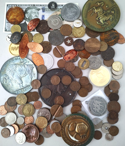 Cigar Box Of Various Old World US and Foreign Coins and Token Lot #25 ...
