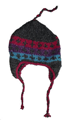 Winter HAT - Handmade Natural Pakistani Wool - Adult Knitted Hippie Ski ...