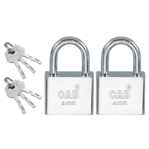2Pcs 40mm (1-9/16")Steel Padlock Keyed Different Pin Tumbler Padlock ...