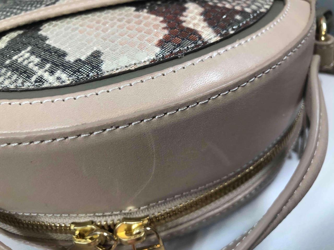 NWT BRAHMIN Lane Sand Beck Python Pattern Leather Crossbody Canteen Bag ...
