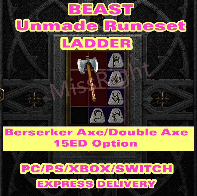 BEAST Rune+Base Set🌺CHOOSE BASE🌺Diablo 2 Softcore LADDER🌺PC-SWITCH-PS ...