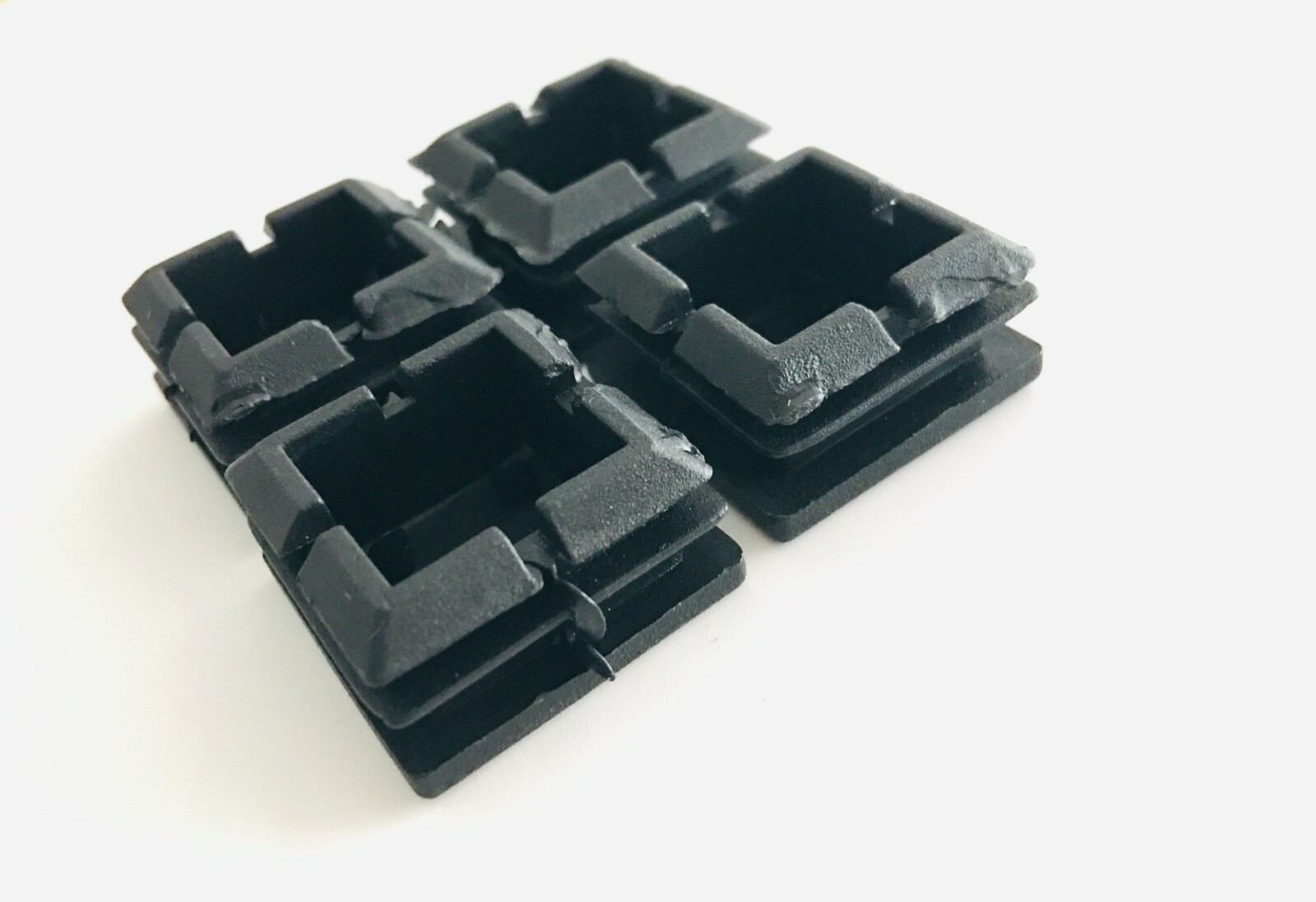 4 x Square Plug Chair Leg Feet Bungs Tube Ends Insert Caps Black 25 x ...