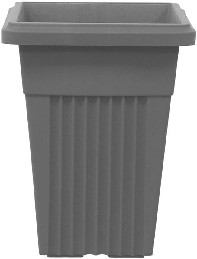 55cm Tall Grey Large Plant Pot Indoor Outdoor Garden Square Plastic ...