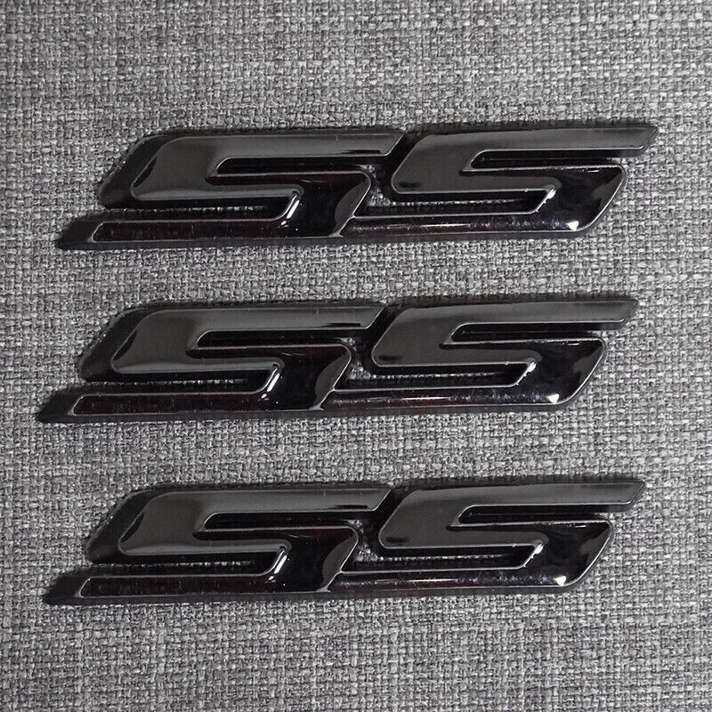 3x SS Badge Fender Trunk Emblem 3D Super Sport Badge Nameplate Gloss ...