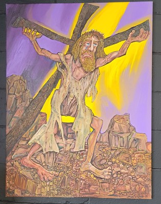 Original Alan Street Christ Carrying the cross painting | eBay