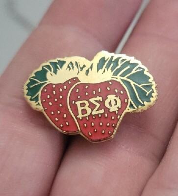 Vintage Beta Sigma Strawberry Pin Rare | eBay