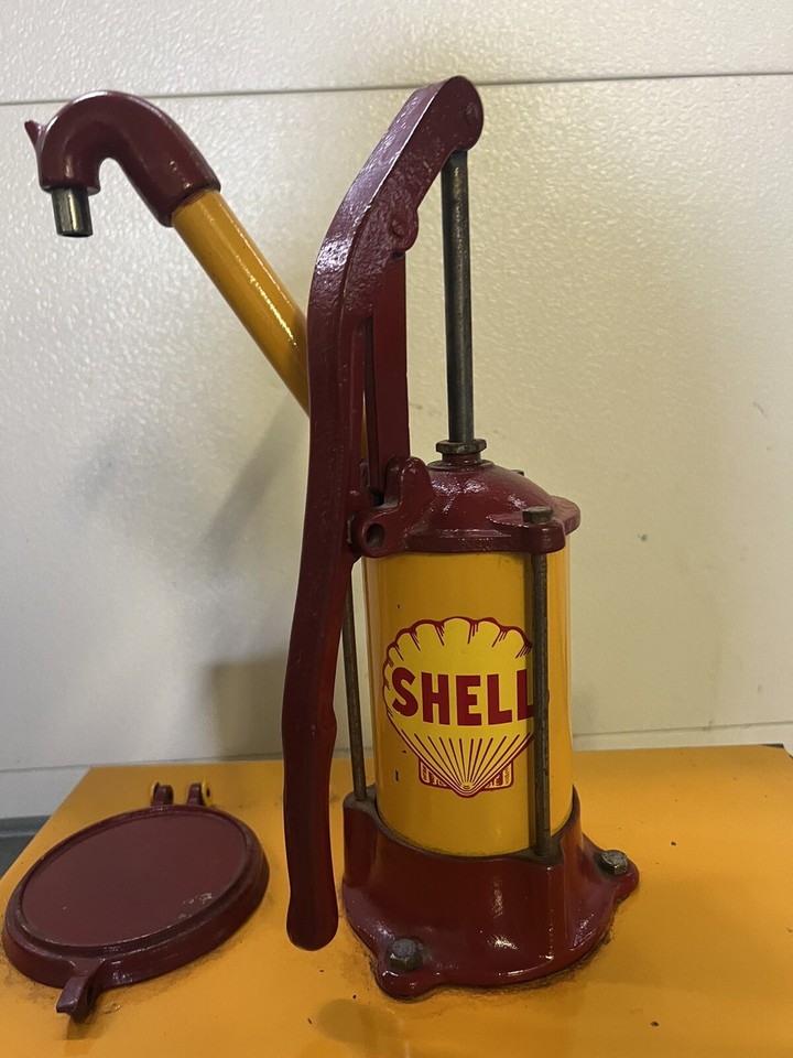 ANTIQUE VINTAGE SHELL COLLECTABLE OIL PUMP & TANK RE-FINISHED | eBay