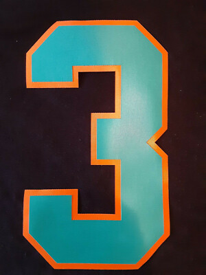 Tackle Twill Numbers 10" Block 2 Color NHL, NFL, NBA Authentic Jersey ...