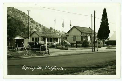 1950 RPPC SPRINGVILLE CALIFORNIA RURAL FIRE STATION TULARE COUNTY W ...