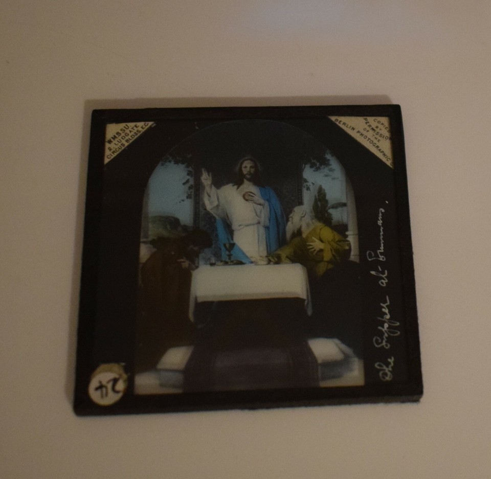 Magic Lantern Slide THE SUPPER AT EMMAUS C1900 RELIGION ILLUSTRATION ...
