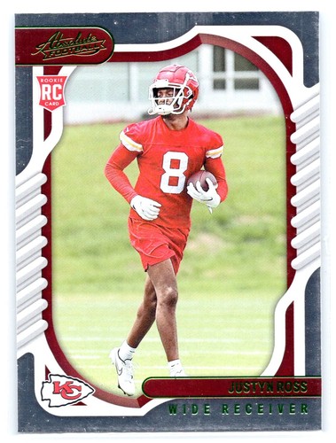 2022 Panini Absolute Football #174 Justyn Ross RC Green Kansas City ...