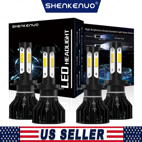 4X H7+H7 LED Combo HeadlightS High Low Beam Kit Bulbs For Smart Fortwo ...