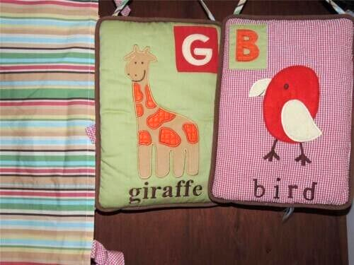 COCALO ALPHABET SOUP VALANCE & 5 SOFT WALL HANGINGS GIRAFFE WHALE RED ...