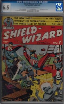 SHIELD WIZARD #7-CGC 6.5 FINE+ 1942 WWII HORROR CVR- HIGHER GRADE COPY ...