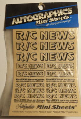 AutoGraphics RC Car Racing Body Decal MINI SHEET #10161 BLACK - New Old ...